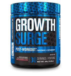 jacked factory growth surge creatine post workout – muscle builder with creatine monohydrate, betaine, l-carnitine l-tartrate – daily muscle building & recovery supplement – 30 servings, watermelon