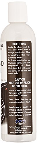 Optimum Opti-Bond Tire Gel – 8 oz., Long Lasting Tire Dressing; Water Based Tire Gel Spray; Vinyl, Plastic, Tire and Trim Dressing; Great for Tire Shine, Vinyl Trim Care, and Dashboard Protection