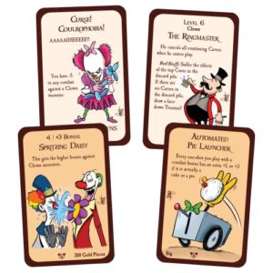 Steve Jackson Games Munchkin Clowns Card Game (Mini-Expansion) | 15 Cards | Adult, Kids, & Family Game | Fantasy Adventure Roleplaying Game | Ages 10+ | 3-6 Players | Avg Play Time 120 Min | from