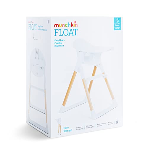 Munchkin® Float™ Easy Clean Foldable Baby High Chair - Compact Modern Design Great for Small Spaces