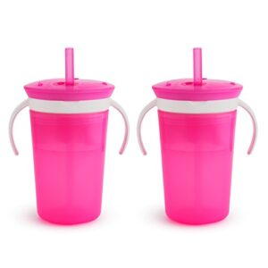 munchkin® snackcatch & sip 2-in-1 snack catcher and 2 piece spill-proof cup, pink