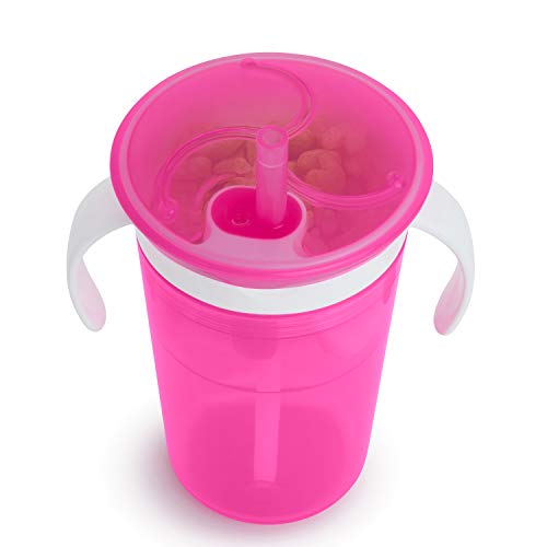 Munchkin® SnackCatch & Sip 2-in-1 Snack Catcher and 2 Piece Spill-Proof Cup, Pink