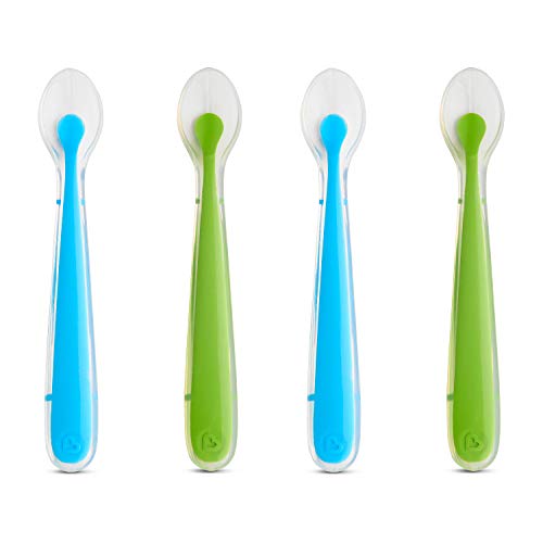 Munchkin® Gentle™ Silicone Spoons, 4 Pack, Blue/Green