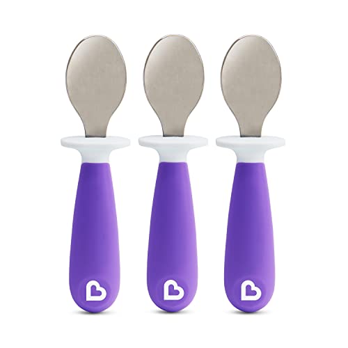 Munchkin Raise Toddler Spoon Set, Purple 3 Piece Set