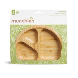 Munchkin® Bambou™ Divided Suction Plate - Eco-Friendly Bamboo Dinnerware for Babies and Toddlers