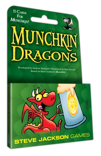 Steve Jackson Games Munchkin Dragons Card Game (Mini-Expansion) | 15 Cards | Adult, Kids, & Family Game | Fantasy Adventure Roleplaying Game | Ages 10+ | 3-6 Players | Avg Play Time 120 Min | from