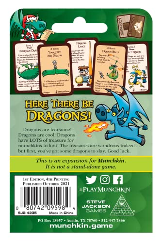 Steve Jackson Games Munchkin Dragons Card Game (Mini-Expansion) | 15 Cards | Adult, Kids, & Family Game | Fantasy Adventure Roleplaying Game | Ages 10+ | 3-6 Players | Avg Play Time 120 Min | from