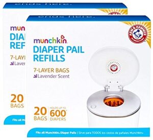 munchkin arm & hammer diaper pail refill bags, 2 x 20 bags