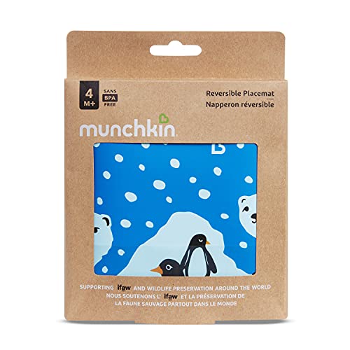 Munchkin® WildLove Reversible Silicone Placemat for Kids, 1pk, Polar Bear