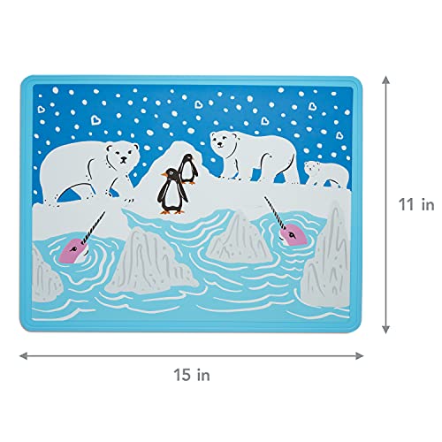 Munchkin® WildLove Reversible Silicone Placemat for Kids, 1pk, Polar Bear