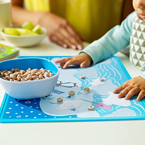 Munchkin® WildLove Reversible Silicone Placemat for Kids, 1pk, Polar Bear