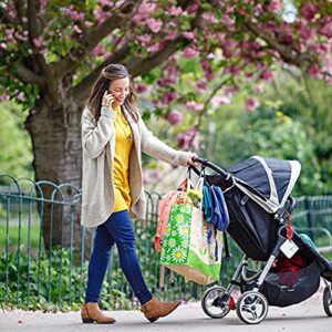 Stroller Hooks for Hanging Bags and Shopping - Double Award-Winning Stroller Clips - Baby Essentials Universal Stroller Clips for Bags - Black, 2 Pack by Baby Uma