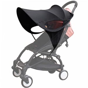 universal stroller sun cover uv protection baby stroller sun shade buggy pram sun rain shade blackout blind canopy cover pushchair sunblock cover for travel park zoo, black