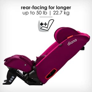 Diono Radian 3RXT, 4-in-1 Convertible Car Seat, Rear and Forward Facing, Steel Core, 10 Years 1 Car Seat, Ultimate Safety and Protection, Slim Fit 3 Across, Purple Plum