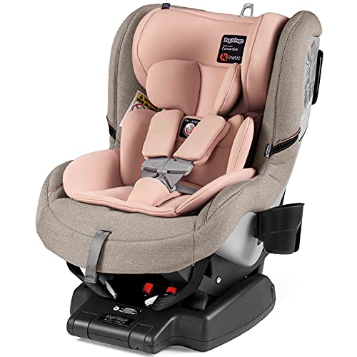 Peg Perego Primo Viaggio Convertible Kinetic - Reversible Car Seat - Rear Facing for Children 5 to 45 lbs and Forward Facing for Children 22 to 65 lbs - Made in Italy - Mon Amour (Beige & Pink)