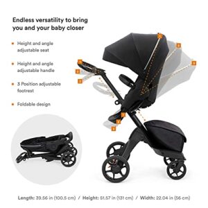 Stokke Xplory X, Modern Grey - Luxury Stroller - Adjustable for Both Baby & Parents’ Comfort - Padding, Harness & Reflective Zipper for Added Safety - Folds in One Step