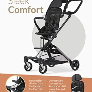 Unilove On The Go 2-in-1 Lightweight and Frame Stroller with Reversible Toddler Seat, Bubble Black