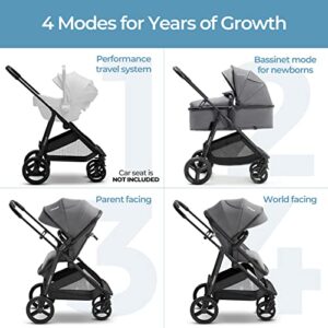 Mompush Wiz 2-in-1 Convertible Baby Stroller with Bassinet Mode - Foldable Infant Stroller to Explore More as a Family - Toddler Stroller with Reversible Stroller Seat