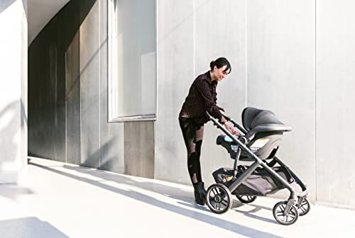 Vista V2 Stroller - Greyson (Charcoal Melange/Carbon/Saddle Leather) + MESA Infant Car Seat - Jake (Black)