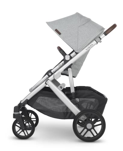 Vista V2 Stroller -Stella (Grey Brushed mélange/Silver/Chestnut Leather) + MESA Infant Car Seat - Jake (Black)