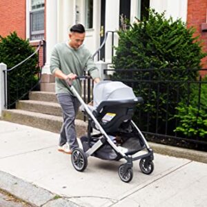 Cruz V2 Stroller - Stella (Grey Brushed mélange/Silver/Chestnut Leather) + MESA V2 Infant Car Seat - Stella (Grey Melange)