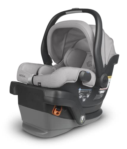 Cruz V2 Stroller - Stella (Grey Brushed mélange/Silver/Chestnut Leather) + MESA V2 Infant Car Seat - Stella (Grey Melange)