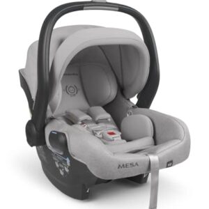 Cruz V2 Stroller - Stella (Grey Brushed mélange/Silver/Chestnut Leather) + MESA V2 Infant Car Seat - Stella (Grey Melange)