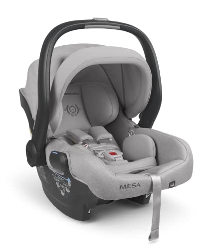 Cruz V2 Stroller - Stella (Grey Brushed mélange/Silver/Chestnut Leather) + MESA V2 Infant Car Seat - Stella (Grey Melange)