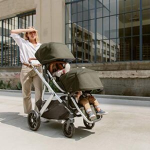 UPPAbaby Vista V2 Stroller - Jake (Black/Carbon/Black Leather) + Upper Adapter + RumbleSeat V2- Jake (Black/Carbon/Black Leather)