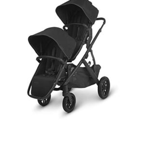 UPPAbaby Vista V2 Stroller - Jake (Black/Carbon/Black Leather) + Upper Adapter + RumbleSeat V2- Jake (Black/Carbon/Black Leather)