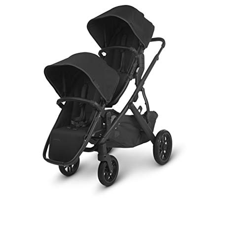 UPPAbaby Vista V2 Stroller - Jake (Black/Carbon/Black Leather) + Upper Adapter + RumbleSeat V2- Jake (Black/Carbon/Black Leather)