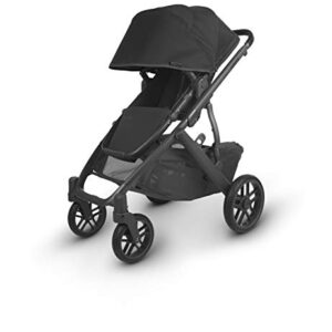 UPPAbaby Vista V2 Stroller - Jake (Black/Carbon/Black Leather) + Upper Adapter + RumbleSeat V2- Jake (Black/Carbon/Black Leather)