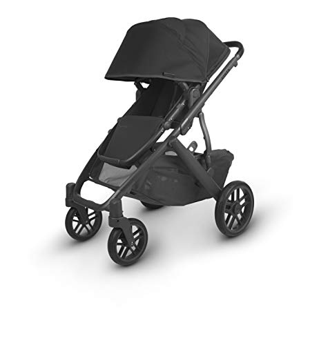 UPPAbaby Vista V2 Stroller - Jake (Black/Carbon/Black Leather) + Upper Adapter + RumbleSeat V2- Jake (Black/Carbon/Black Leather)