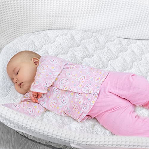 Multiple Sizes(16 Sizes), Bassinet Mattress Pad Cover for Moses Basket, UPPAbaby Bassinet and BABYBJORN Cradle, Waterproof Quilted Bassinet Mattress Protector, Cotton Terry Surface, 2 Pack, 13" x 30"