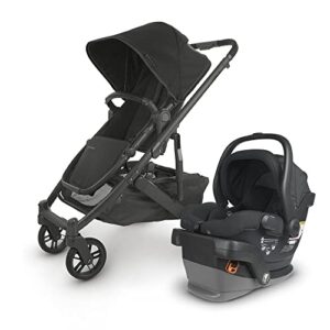 cruz v2 stroller – jake (charcoal/carbon/black leather) + mesa v2 infant car seat – jake (charcoal)