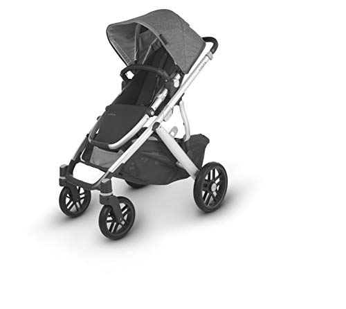 UPPAbaby Vista V2 Stroller - Jordan (Charcoal Melange/Silver/Black Leather) + Upper Adapters + RumbleSeat V2- Jordan (Charcoal Melange/Silver/Black Leather)