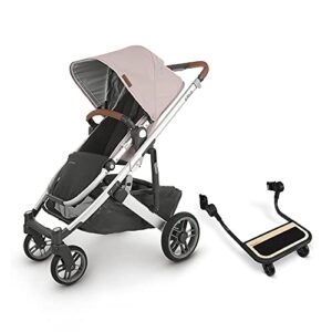 uppababy cruz v2 stroller – alice (dusty pink/silver/saddle leather) + piggyback for cruz v2