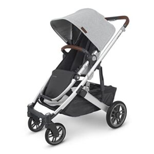 cruz v2 stroller – stella (grey brushed melange/silver/chestnut leather)