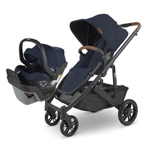 cruz v2 stroller – noa (navy/carbon/saddle leather) + mesa max – noa (navy melange)