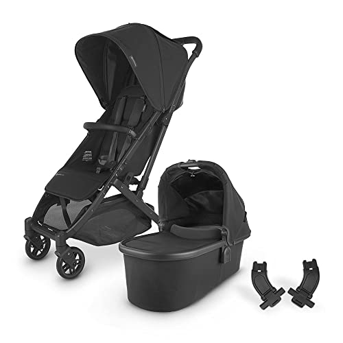 MINU V2 Stroller-Jake (Charcoal/Carbon/Black Leather)+ Adapter for Bassinet/MESA + Bassinet - Jake (Charcoal/Carbon)