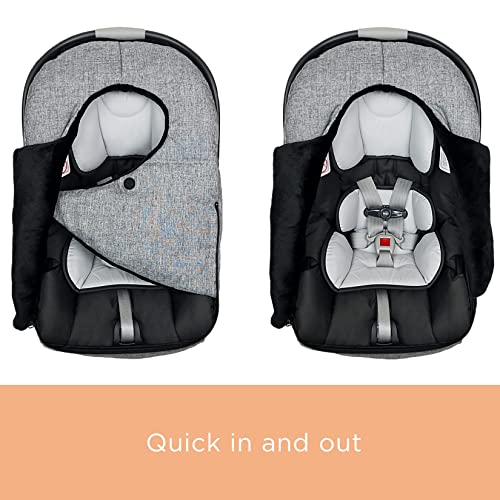 liuliuby Winter Baby Car Seat Cover - Cold Weather Insulated Carseat Bunting Bag/Blanket Accessories for Newborn & Infant - Keeps Babies Warm and Cozy - Carrier Canopy for Boys & Girls (Heather Gray)