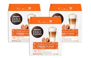 dolce gusto nescafe coffee pods, caramel macchiato,16 count (pack of 3)