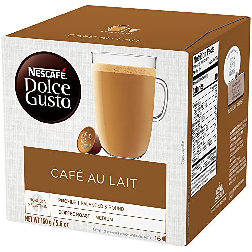 Nescafe Dolce Gusto Coffee Pods, Cafe Au Lait,16 Count (Pack of 3)