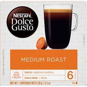 Nescafe Dolce Gusto Coffee Pods, Medium Roast, 16 Capsules (Pack of 3)