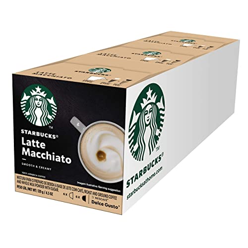 Dolce Gusto Starbucks Coffee, Latte Macchiato, (Packaging May Vary) 12 Count, Pack of 3