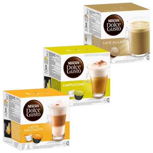 Nescafé Dolce Gusto Cream Set: Latte Macchiato, Cappuccino, Au Lait, 3 x 16 Capsules