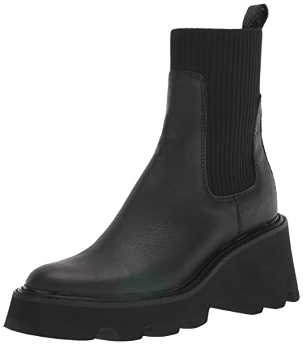 Dolce Vita Women's Hoven Fashion Boot, Black Leather H2O, 8.5