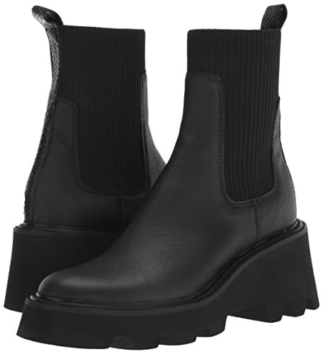 Dolce Vita Women's Hoven Fashion Boot, Black Leather H2O, 8.5