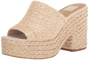 dolce vita women’s elora heeled sandal, lt natural raffia, 10