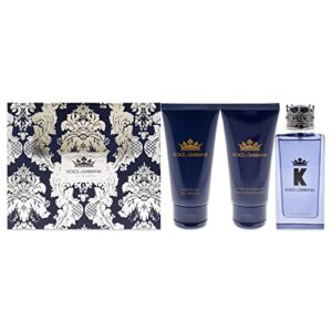 dolce & gabbana k 3.3oz edp spray, 1.6oz shower gel, 1.6oz after shave balm men 3 pc gift set